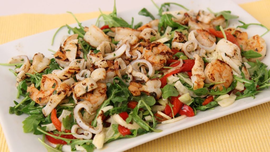 Grilled Shrimp and Calamari Salad - everybodylovesitalian.com